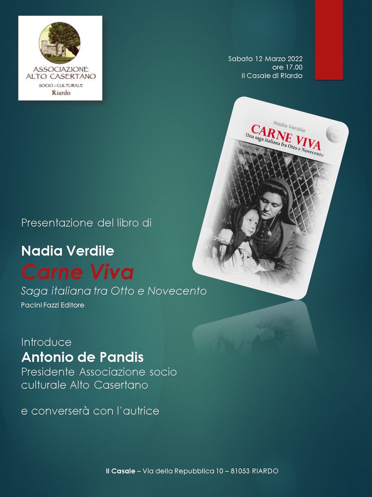 Nadia Verdile a Riardo porta il suo Carne Viva – Vivi Campania