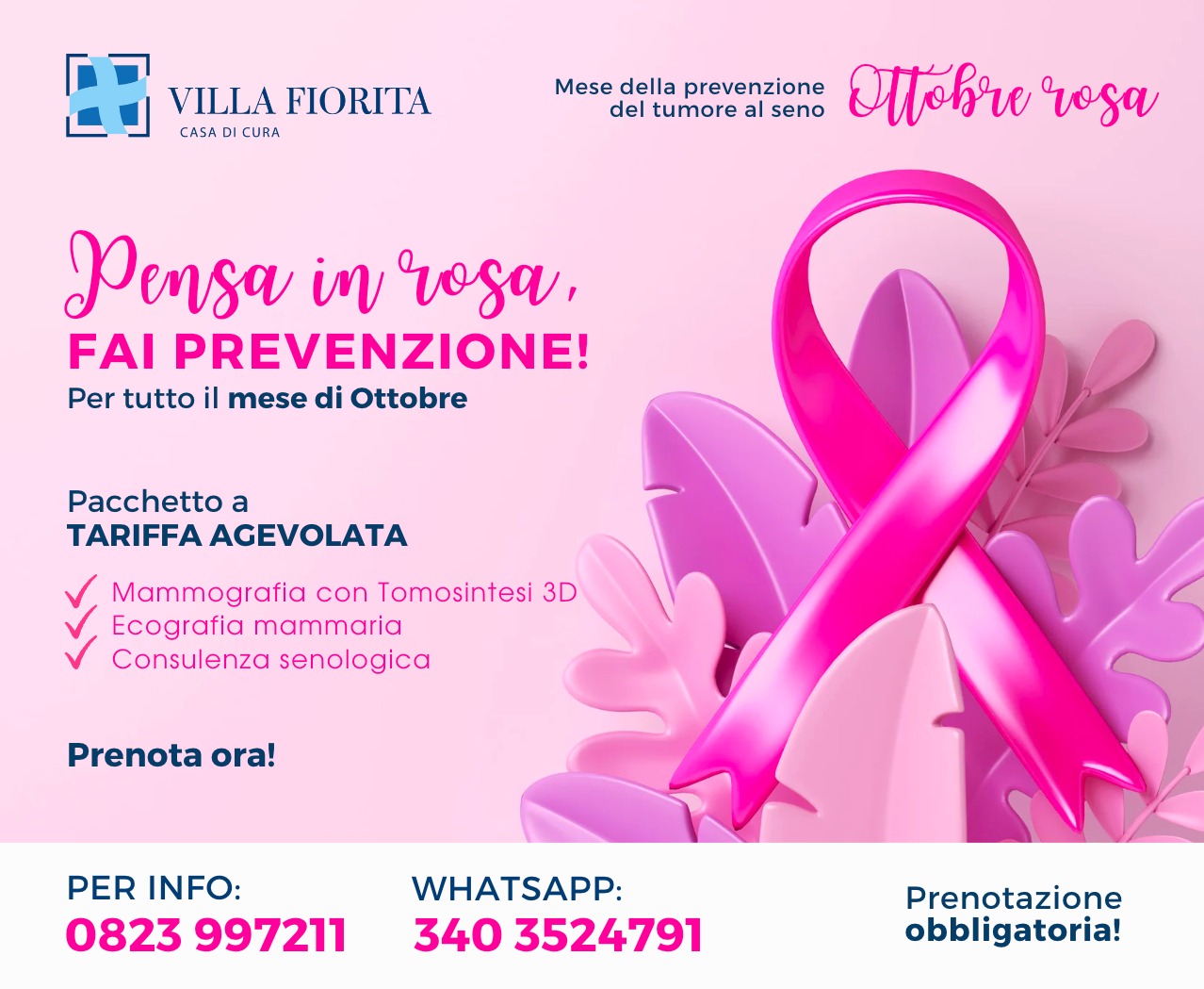 OTTOBRE È ROSA, PREVENZIONE DEL TUMORE AL SENO A VILLA FIORITA DI CAPUA ...